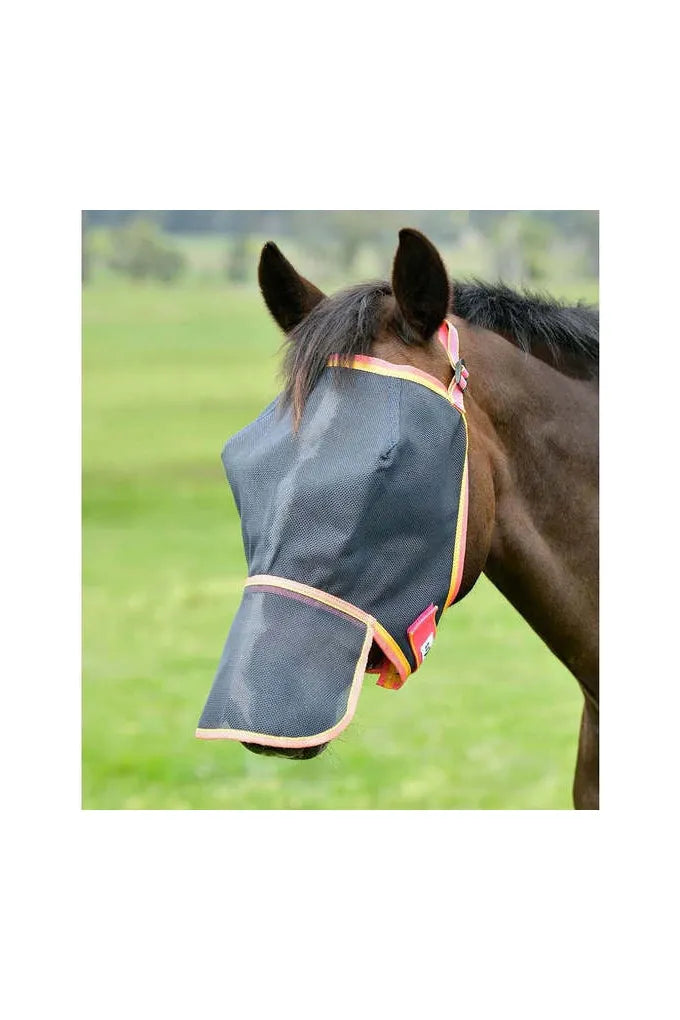 Saxon Buzz Away Fly Mask with Nose – Canterbury Saddlery
